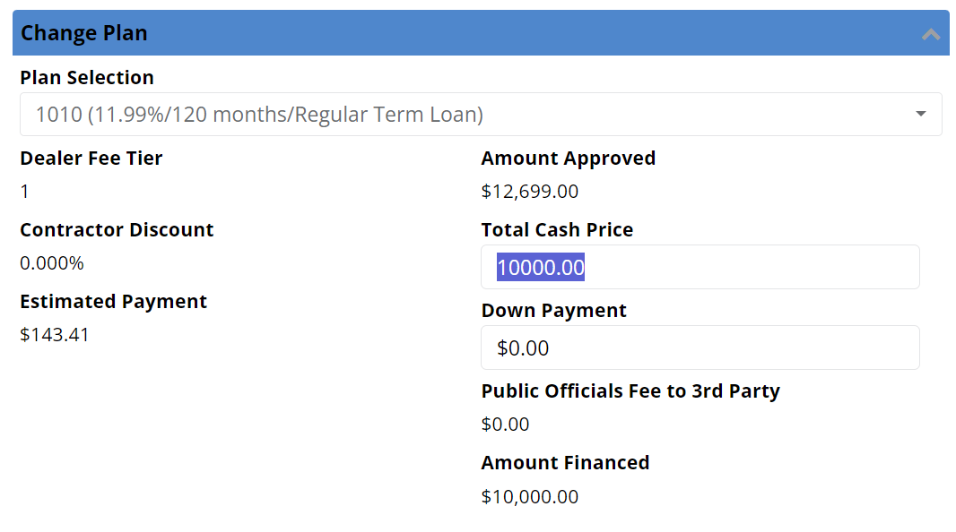 How To Change Loan Plan or Loan Amount